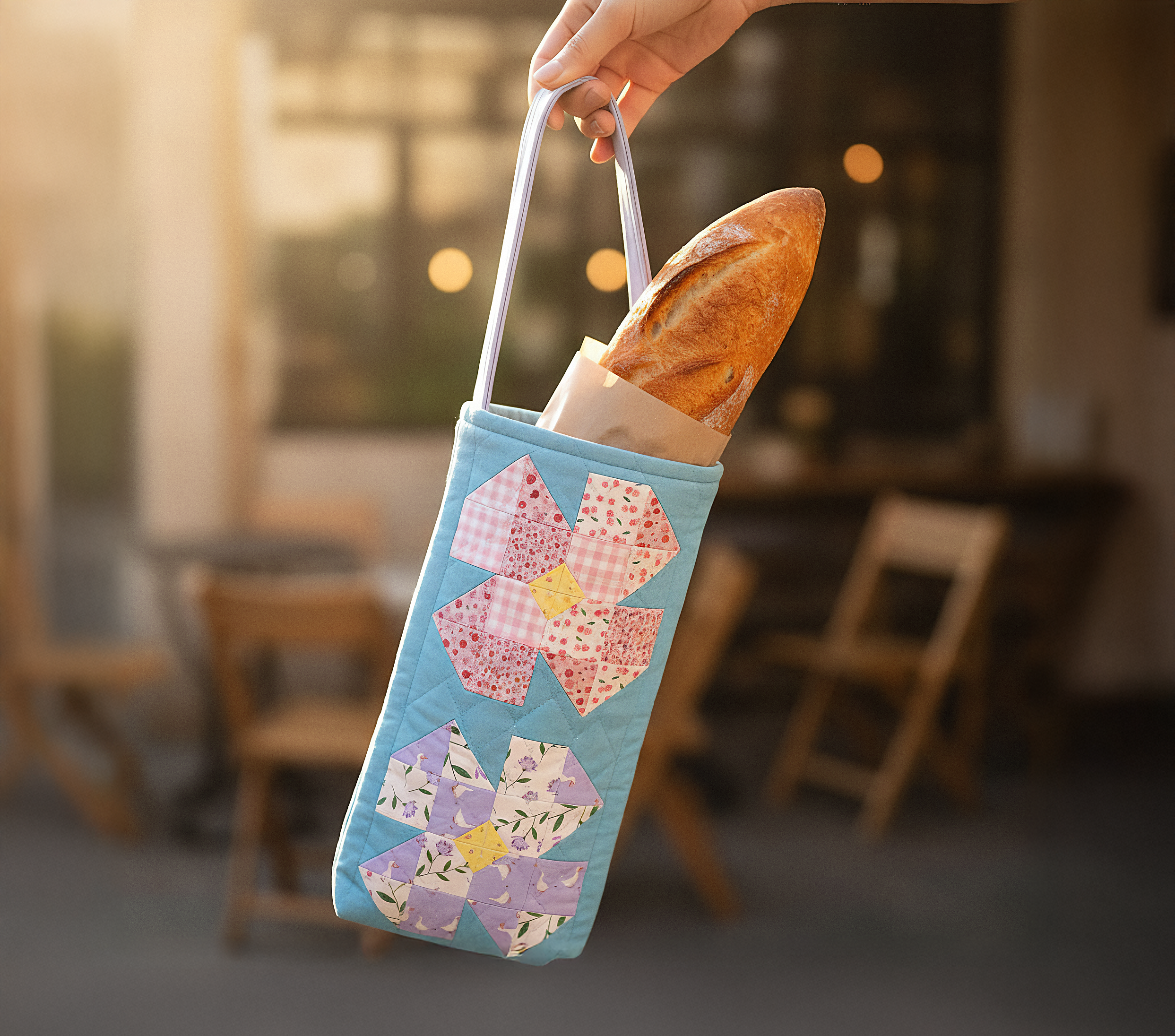 Quilted Floral Baguette Bag PDF Pattern | Mrs. Quilty